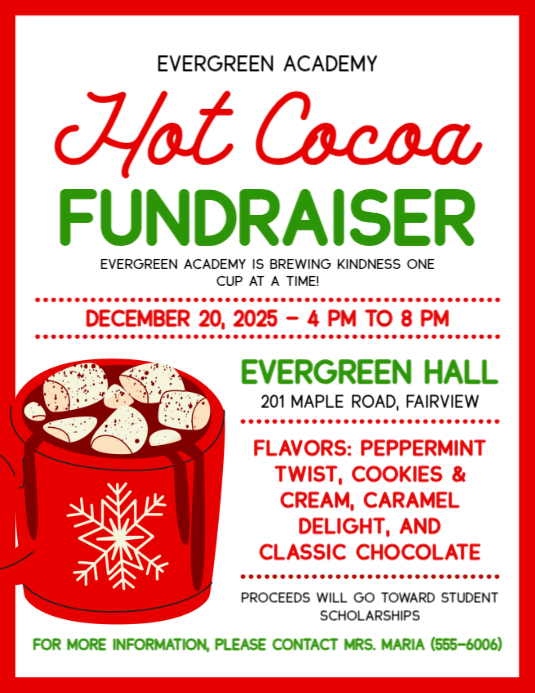 White Illustrative Hot Cocoa Fundraiser Flyer (us Letter) Template ...