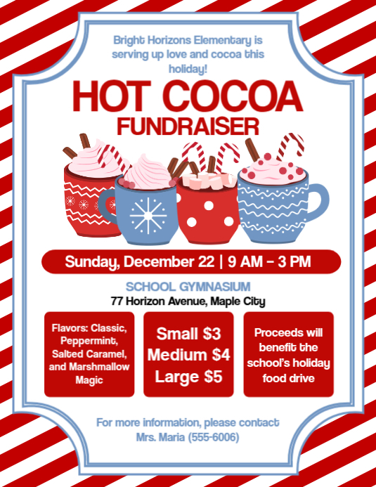 White Illustrative Hot Cocoa Fundraiser Flyer (us Letter) Template ...