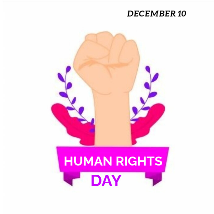 White Illustrative Human Rights Day Instagram Post Template | PosterMyWall