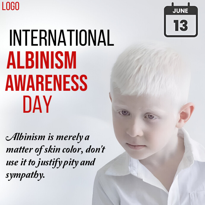 White Illustrative International Albinism Awa Template | PosterMyWall