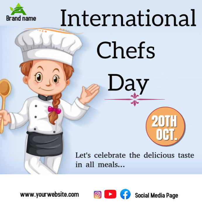 White Illustrative International Chefs Day Template Instagram Post ...