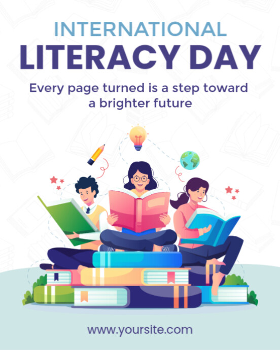 Copy of White Illustrative International Literacy Day Instagram ...