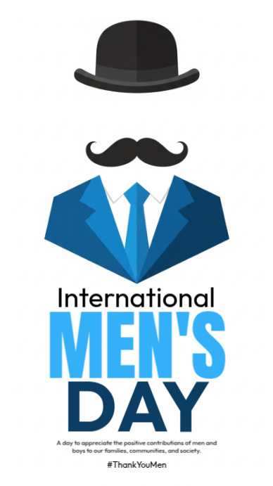 White Illustrative International Men’s Day Instagram Story Template ...