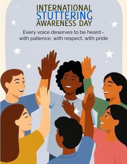 White Illustrative International Stuttering Awareness Day Flyer (us ...