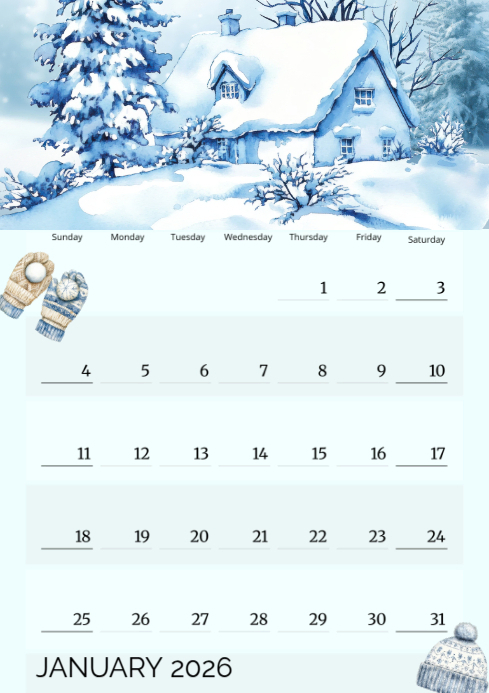 Copy of White Illustrative January 2024 Calendar Printable A4 ...
