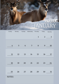 January 2025 Calendar A4 Template | PosterMyWall