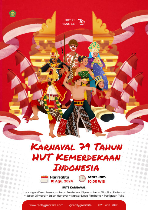 White Illustrative Karbaval Baju Adat Kemerde Template | PosterMyWall