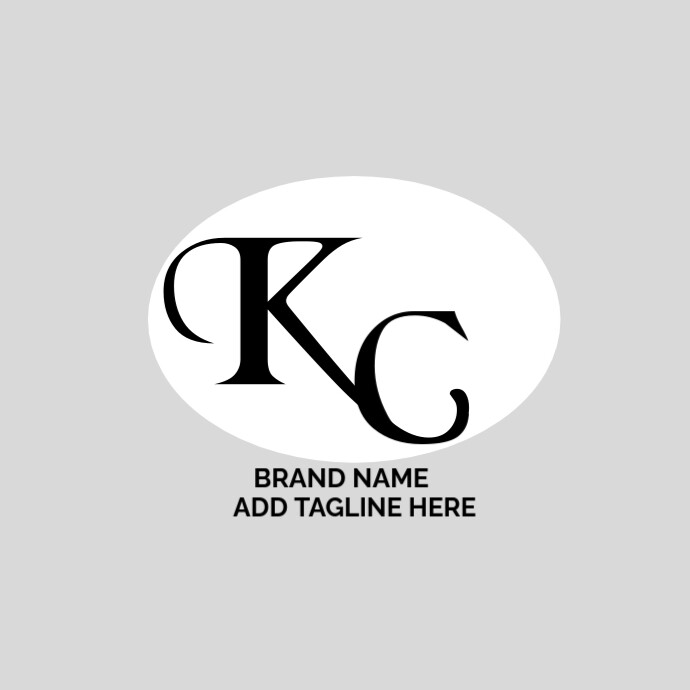 White Illustrative Kc Logo Design Template Logo | PosterMyWall