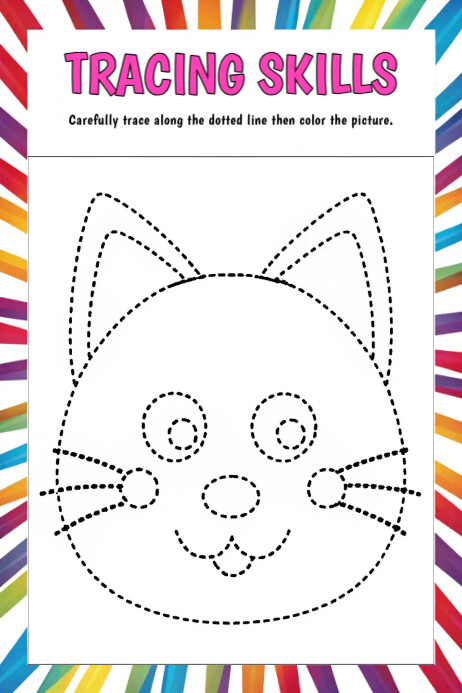 White Illustrative Kids Coloring Sheet Poster Templat | PosterMyWall