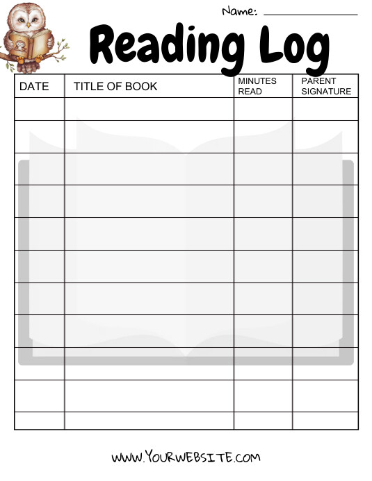 Copy of White Illustrative Kids Reading Log Template | PosterMyWall