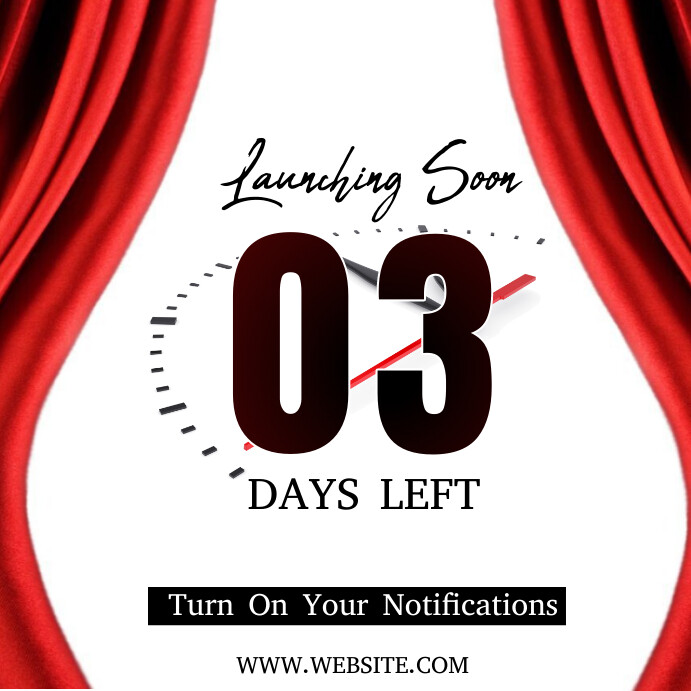 White Illustrative Launching Soon Countdown T Template | PosterMyWall