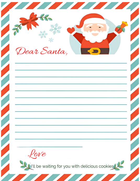 White Illustrative Letter To Santa Flyer (us Letter) Template ...