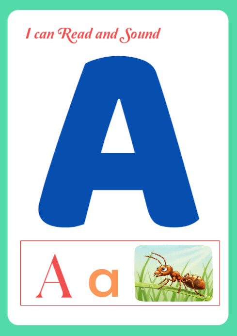 White Illustrative Letter Work A4 (Letter A) Template | PosterMyWall