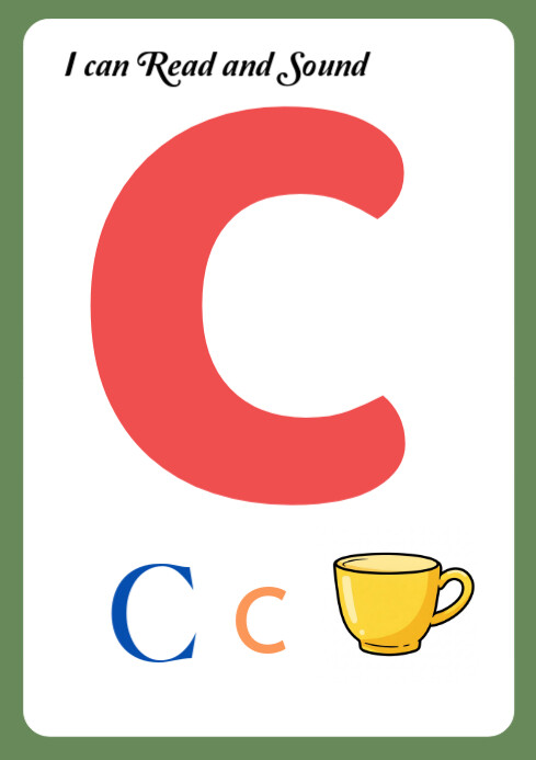 White Illustrative Letter Work A4 (Letter C) Template | PosterMyWall