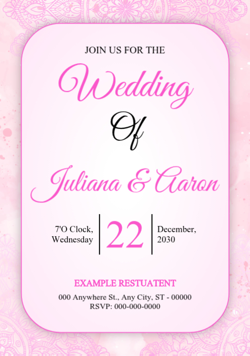 White Illustrative Mandala Wedding Invitation A5 Template | PosterMyWall