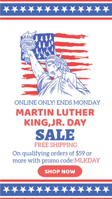 White Illustrative Martin Luther King Jr Day Sale Instagram Story ...
