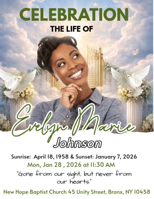 White Illustrative Memorial Funeral Announcement Flyer Flyer (us Letter ...