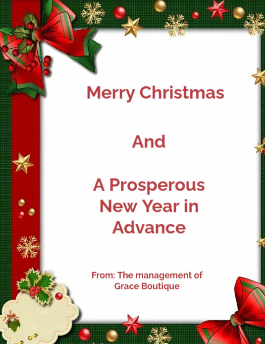 White Illustrative Merry Christmas Frame Flyer (us Letter) Template ...