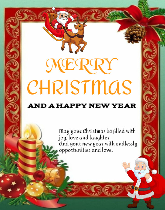 Copy of White Illustrative Merry Christmas Greetings Poster/wallboard ...