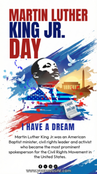White Illustrative Mlk Day Instagram Story Template | PosterMyWall