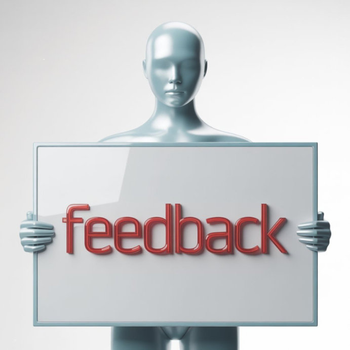 White Illustrative Modern 3d Robot Holding Feedback Sign | Minimalist ...