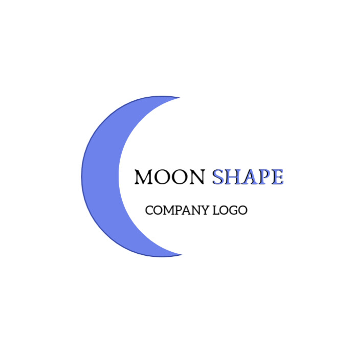 White Illustrative Moon Shaped Logo Template | PosterMyWall