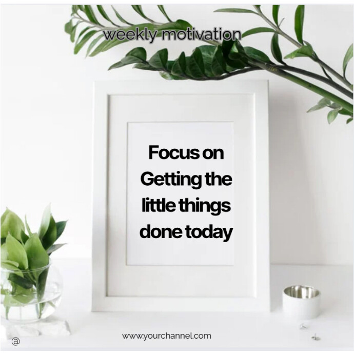 White Illustrative Motivation Logo Template | PosterMyWall