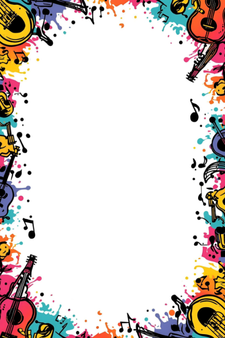 White Illustrative Musical Instruments Art Poster Template | PosterMyWall