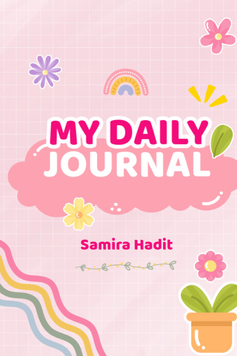 White Illustrative My Daily Journal Poster Template | PosterMyWall