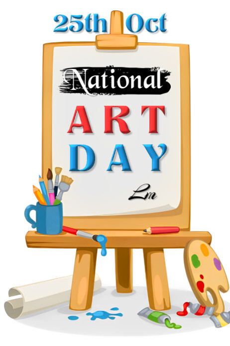 Copy of White Illustrative National Art Day Poster | PosterMyWall