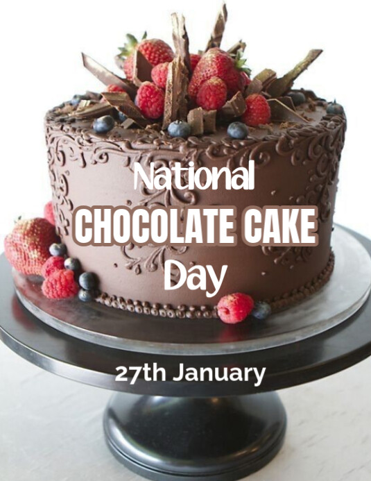 White Illustrative National Chocolate Cake Day Design Flyer (us Letter ...