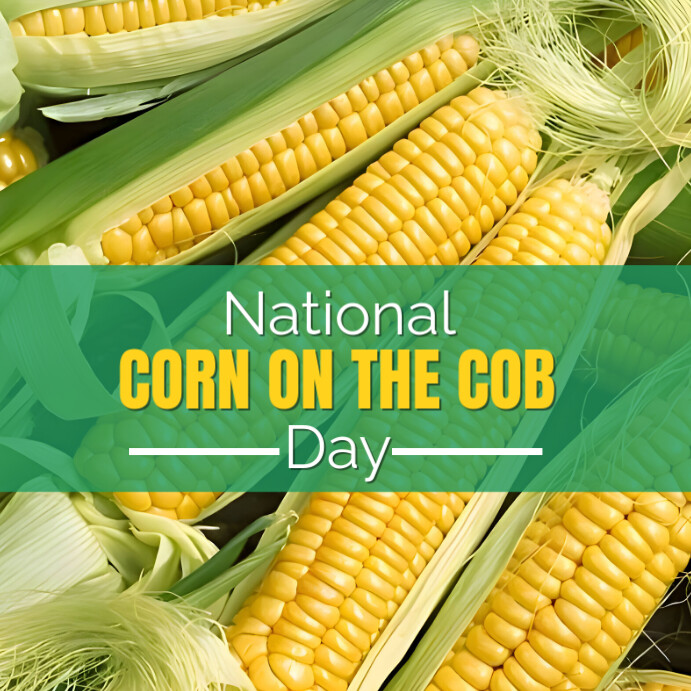 White Illustrative National Corn On The Cob Day Instagram Post Template ...