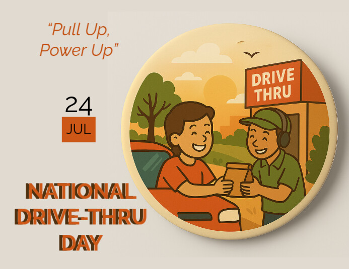 White Illustrative National Drive-thru Day Flyer (us Letter) Template ...