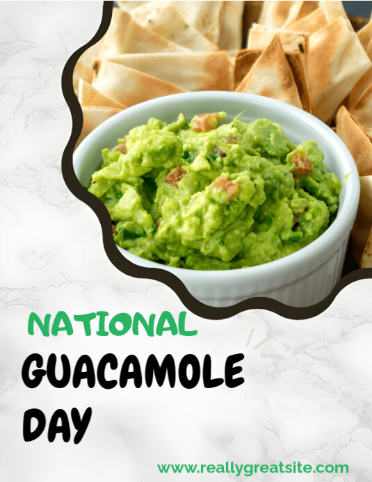 Copy of White Illustrative National Guacamole Day Fly | PosterMyWall