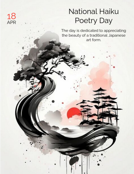 Plantilla de White Illustrative National Haiku Poetry Day Flyer (us ...