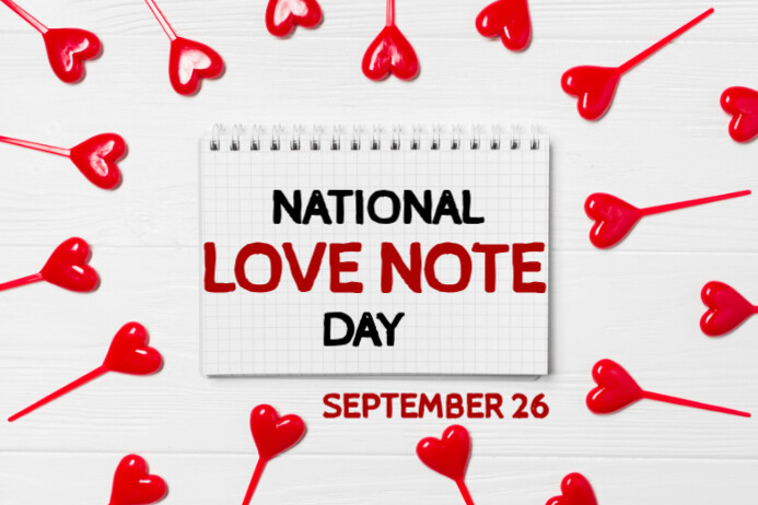White Illustrative National Love Note Day Poster Template | PosterMyWall