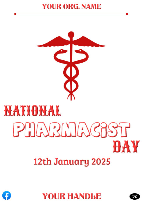 White Illustrative National Pharmacist Day Celebration Template A1 ...