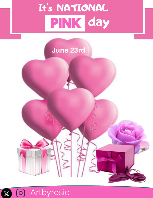 Copy of White Illustrative National Pink Day Flyer ( | PosterMyWall