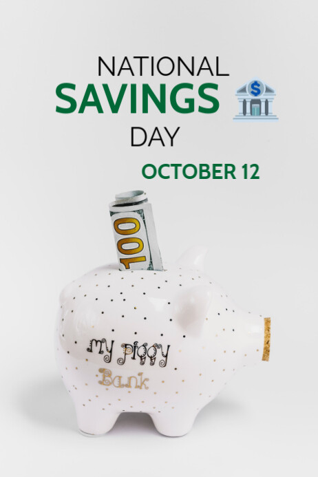 Copy of White Illustrative National Savings Day Poster | PosterMyWall
