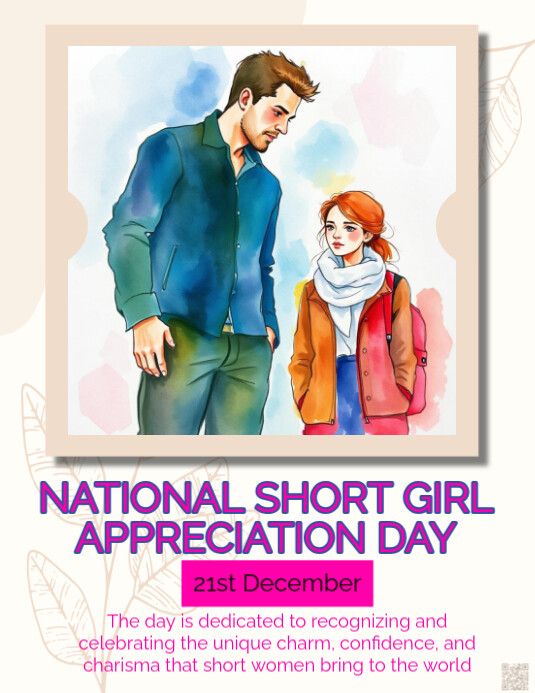 Copy of White Illustrative National Short Girl Appreciation Day Flyer ...
