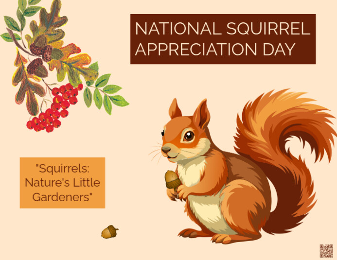 White Illustrative National Squirrel Appreciation Day Flyer (us Letter ...