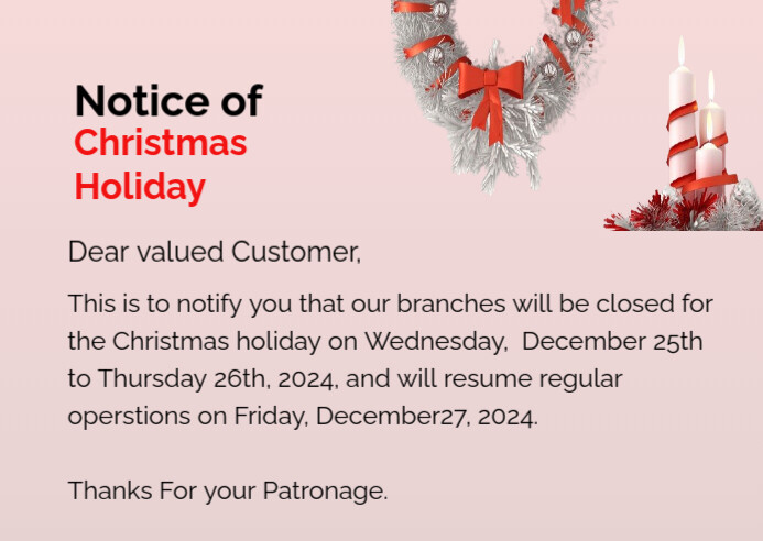 White Illustrative Notice Of Closure Postcard Template | PosterMyWall