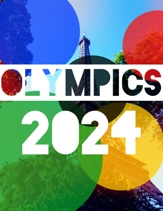 White Illustrative Olympics 2024 Flyer (us Le Template | PosterMyWall