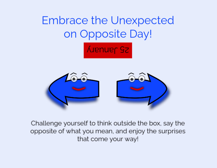 Modèle White Illustrative Opposite Day Flyer (us Letter) | PosterMyWall