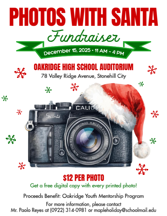 White Illustrative Photos With Santa Fundraiser Flyer (us Letter ...