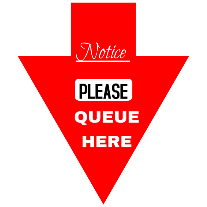 Copy of White Illustrative Please Queue Here Notice Instagram Post ...