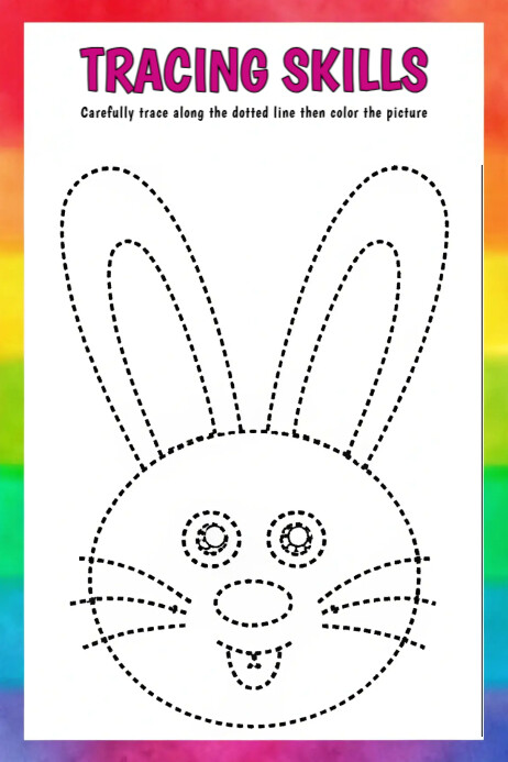 White Illustrative Preschool Worksheets For Kids Poster Template ...