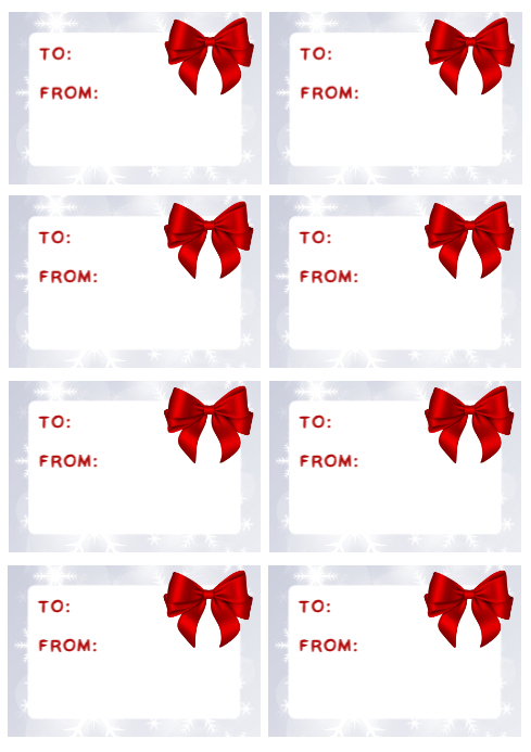 White Illustrative Prinatable Christmas Gift Labels A4 Template ...