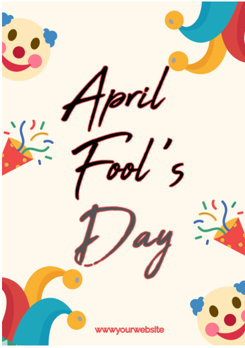 Copy of White Illustrative Red Illustrative April Fool's Day Poster A5 ...