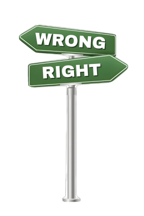 Copy of White Illustrative Right Vs Wrong Direction Sign Poster ...